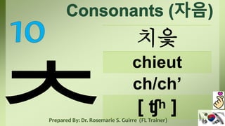 Korean Language: Consonants | PPTX