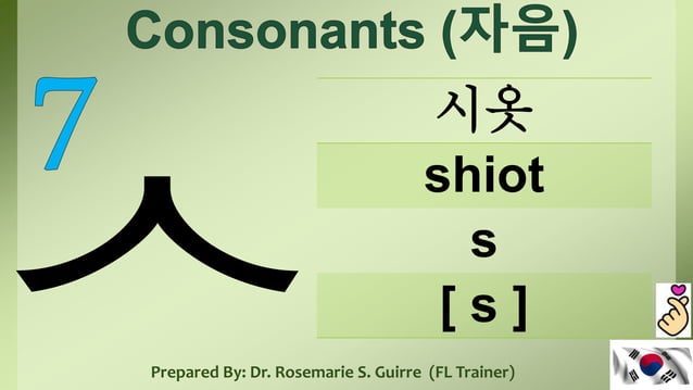 Korean Language: Consonants | PPTX
