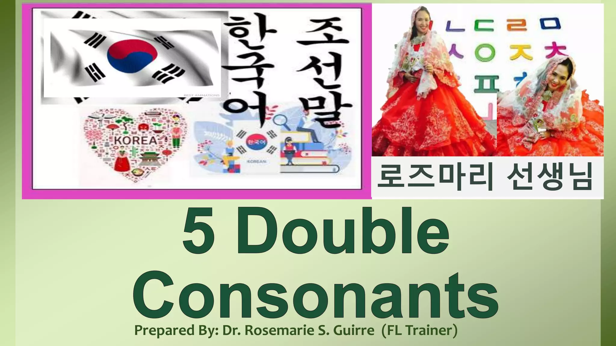 Korean Language: Double Consonants | PPT