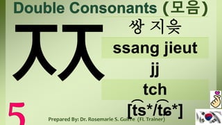 Korean Language: Double Consonants | PPT