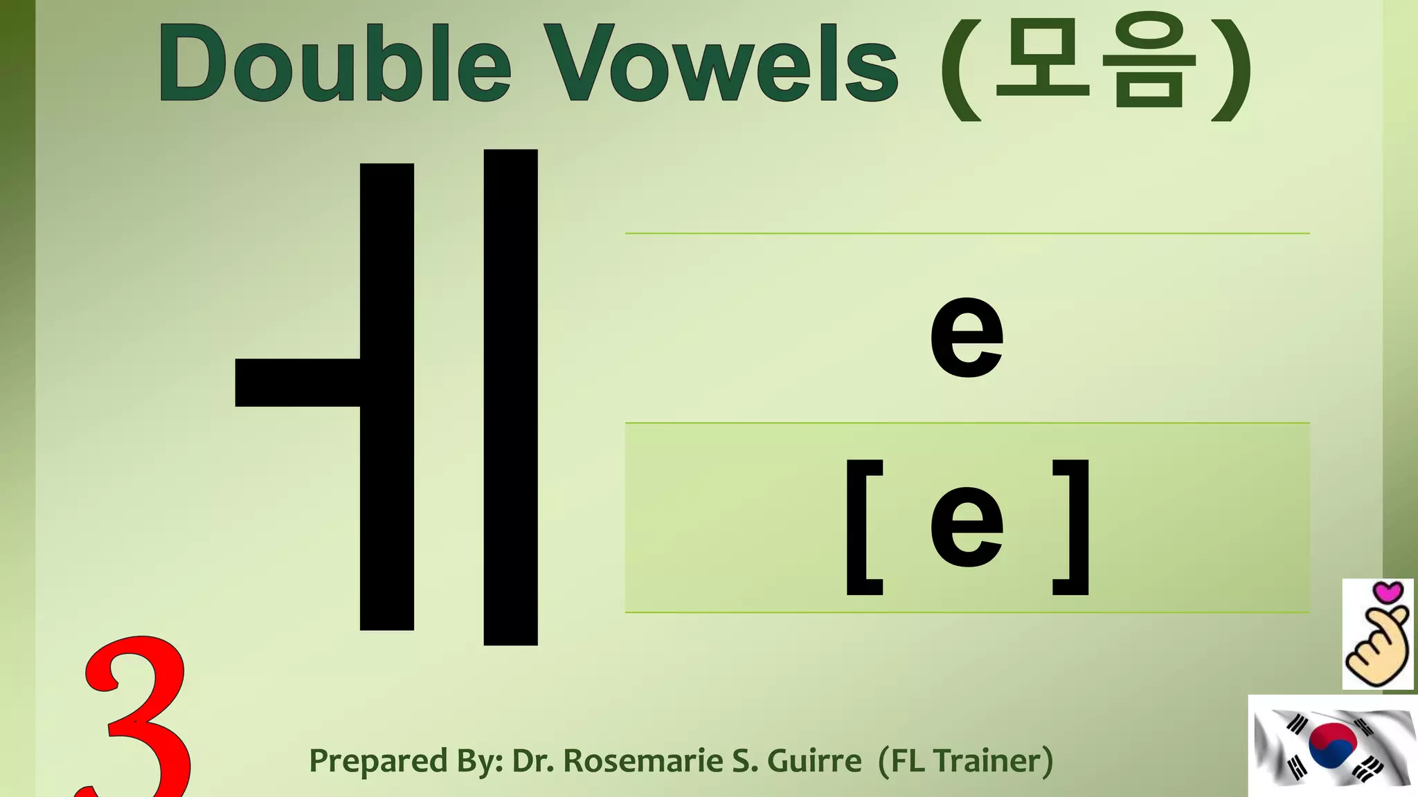 Korean Language: Double Vowels | PPTX