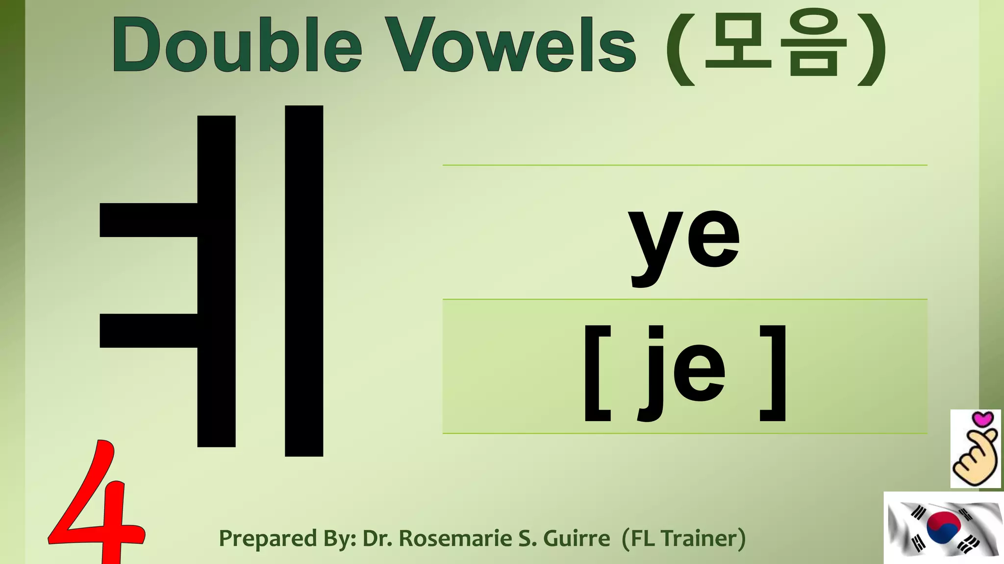 Korean Language: Double Vowels | PPTX