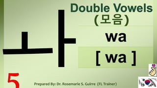 Korean Language: Double Vowels | PPTX