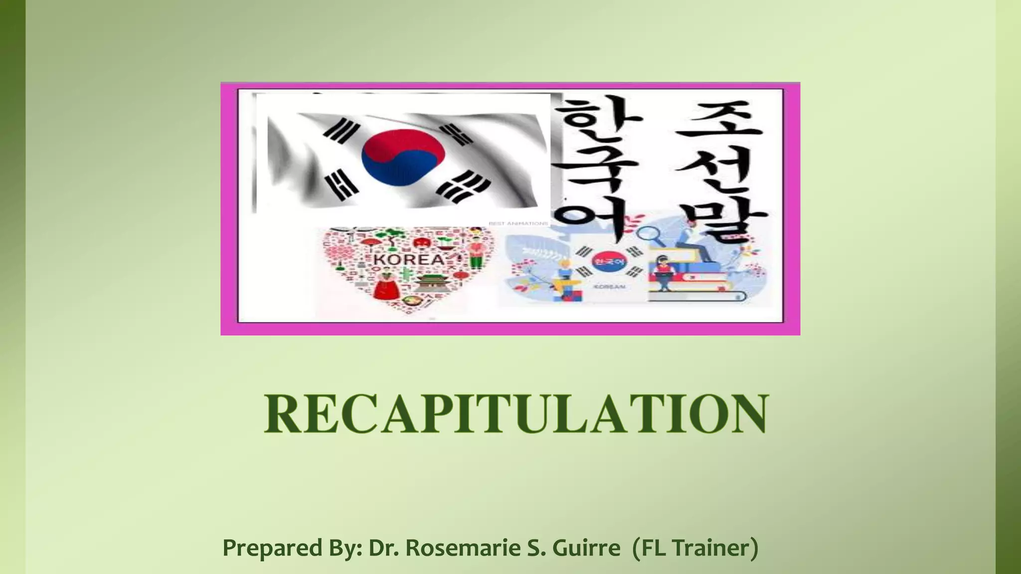 Korean Language: Rules in Writing | PPT