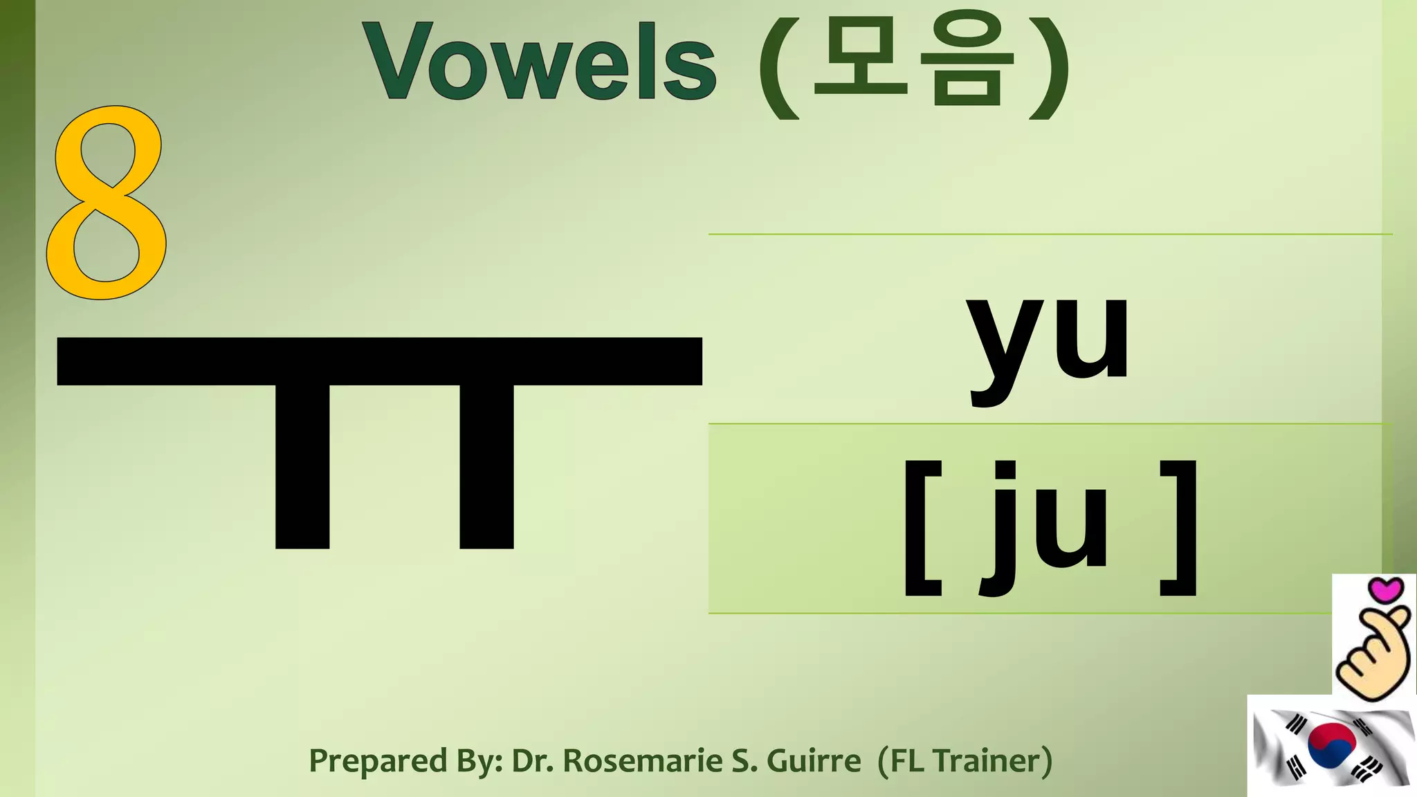 Korean Language: Vowels | PPTX