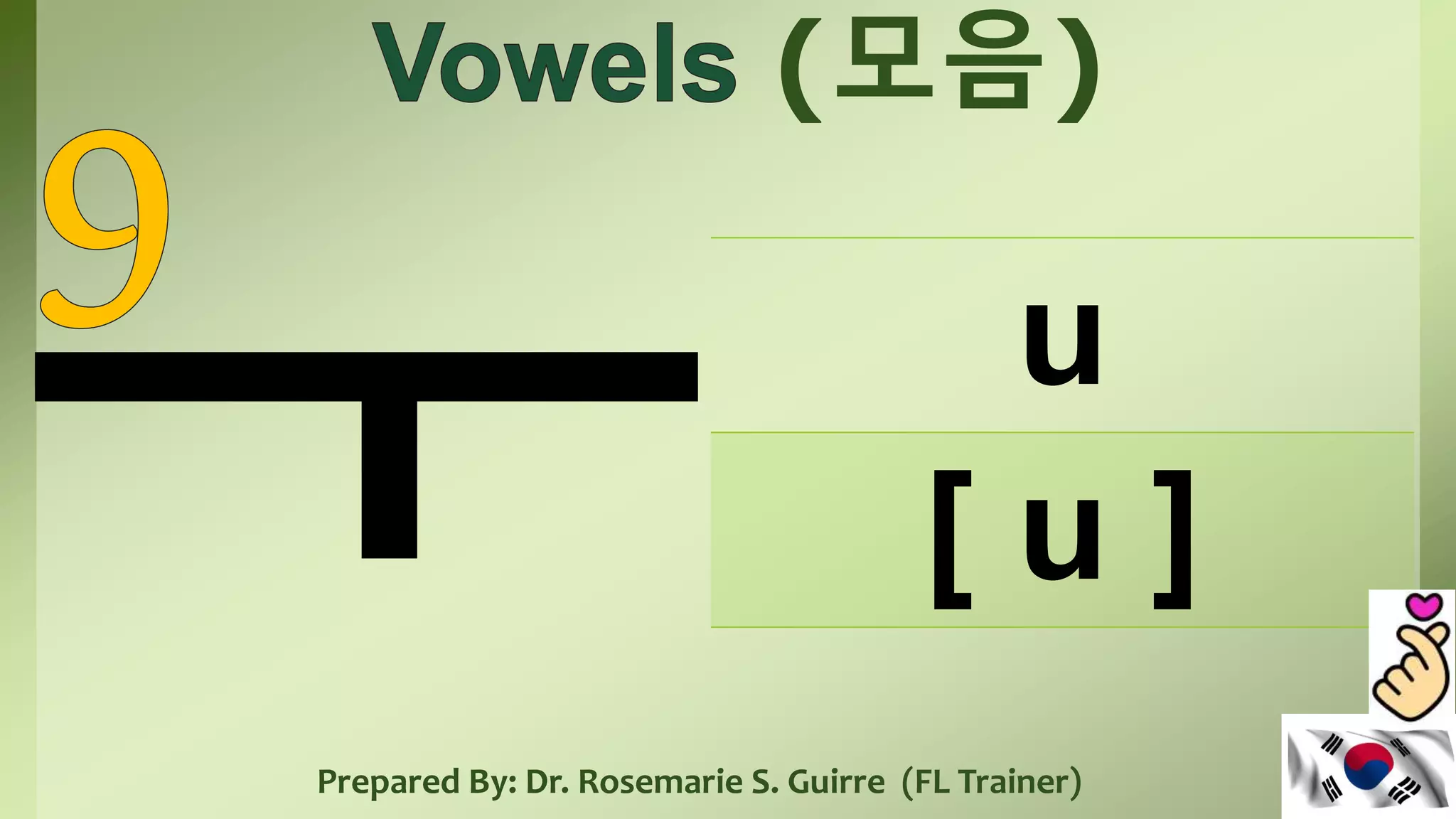 Korean Language: Vowels | PPTX