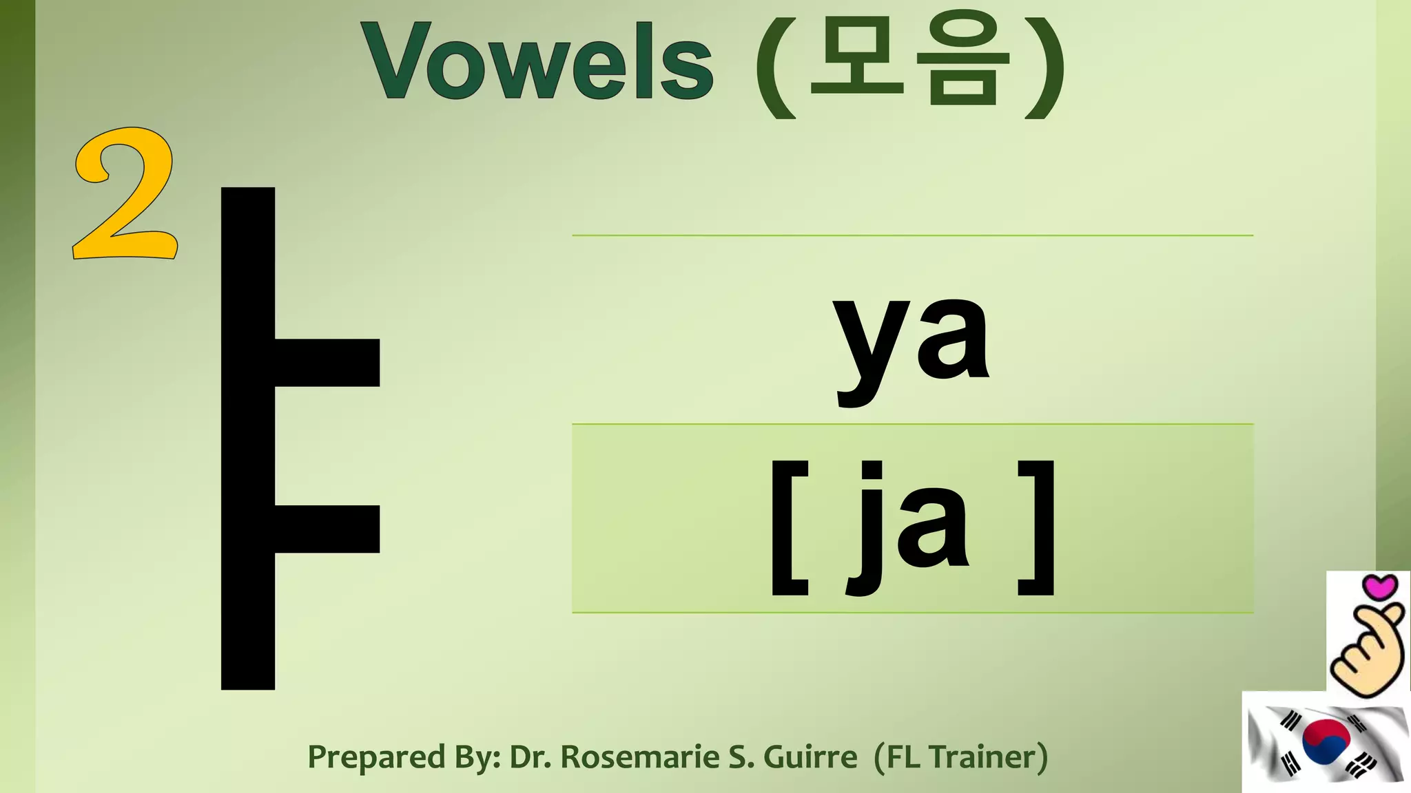 Korean Language: Vowels | PPTX
