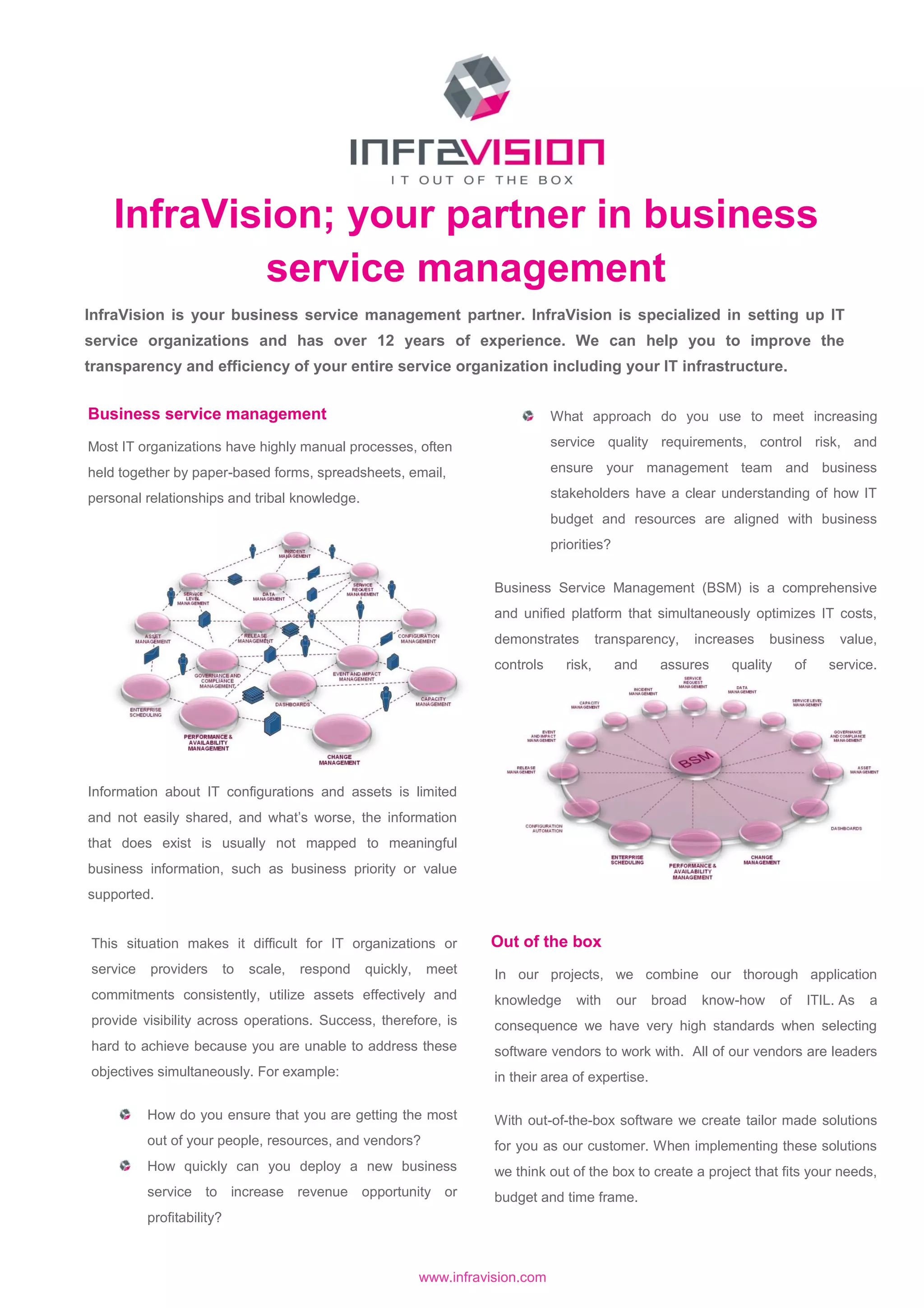 Infosheet InfraVision and RemedyForce | PDF