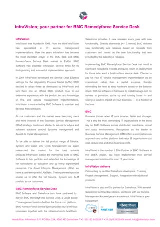 Infosheet InfraVision and RemedyForce | PDF