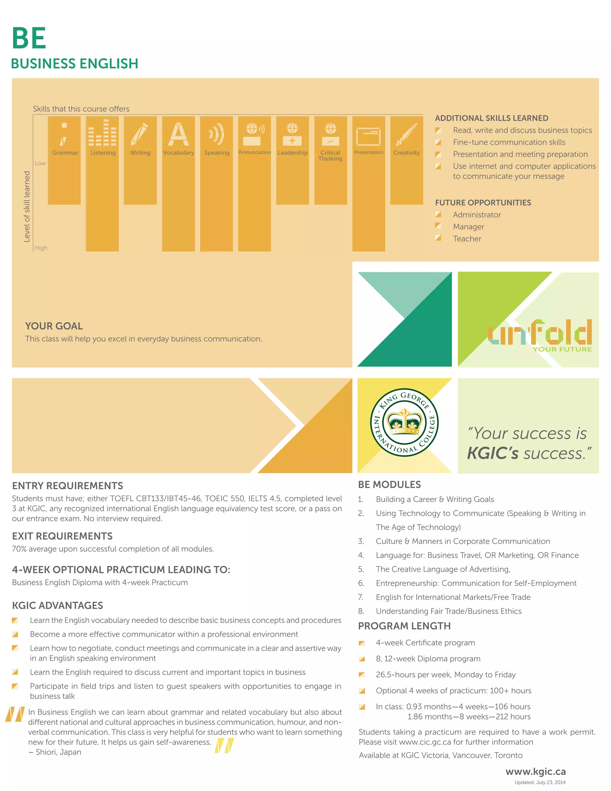 KGIC Program Information Sheets | PDF
