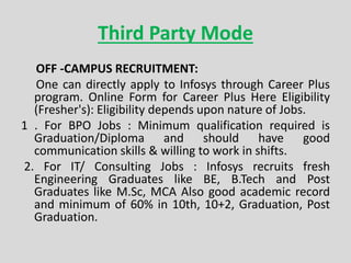 Recruitment Process Of Infosys | PPTX