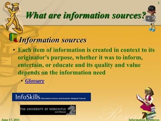 Information sources | PPTX