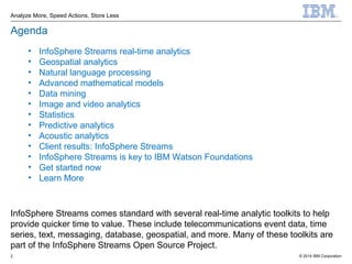 InfoSphere Streams toolkits :Real-Time Analytics on Data in Motion | PPT