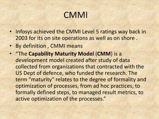 Infosys CMMI level 5 | PPTX