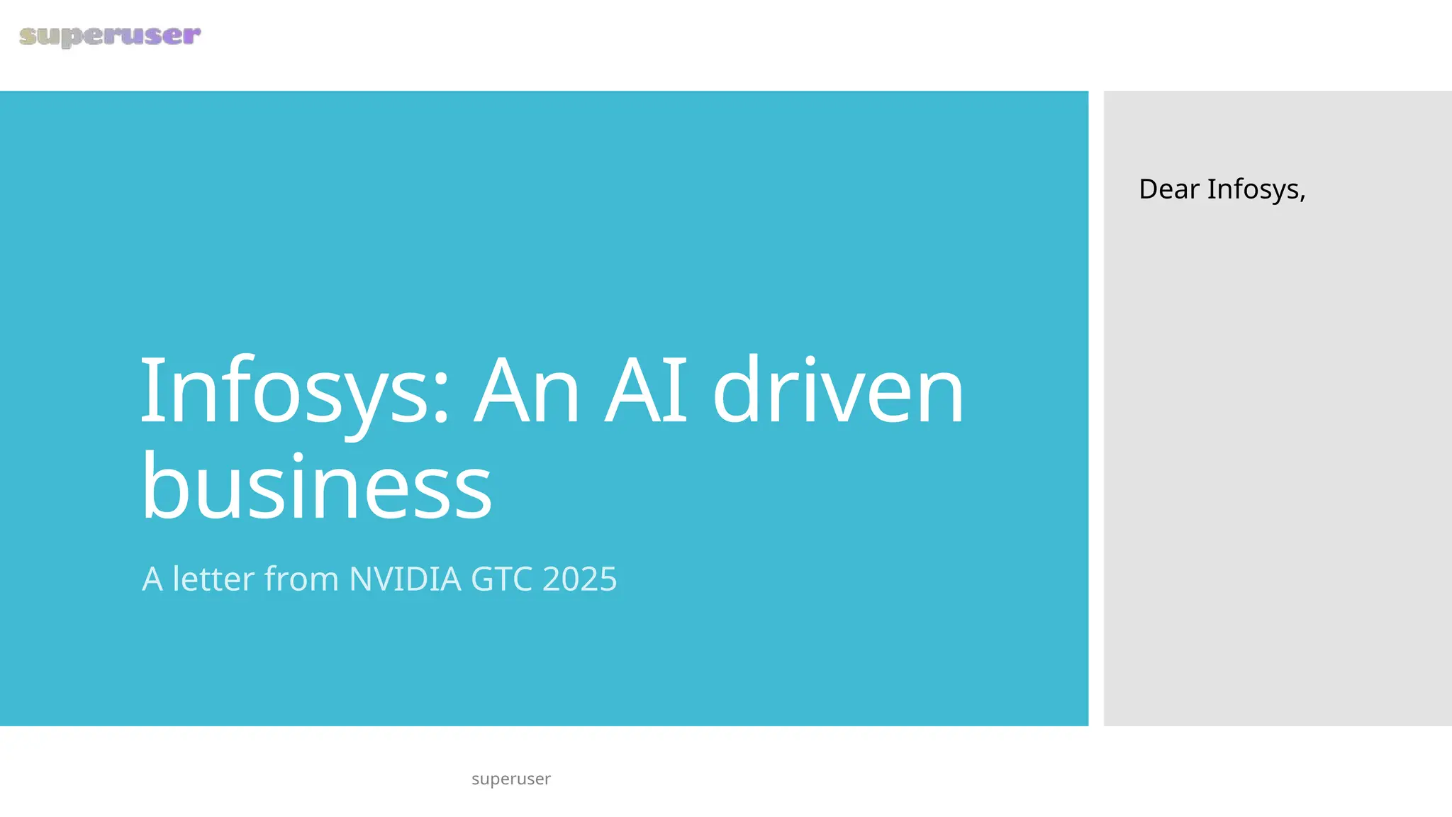 Infosys and a letter from NVIDIA GTC 2025 | PPTX