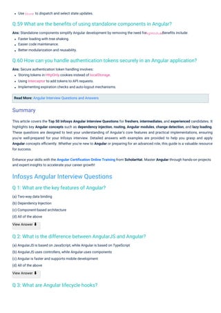 Infosys Angular Interview Questions PDF By ScholarHat | PDF