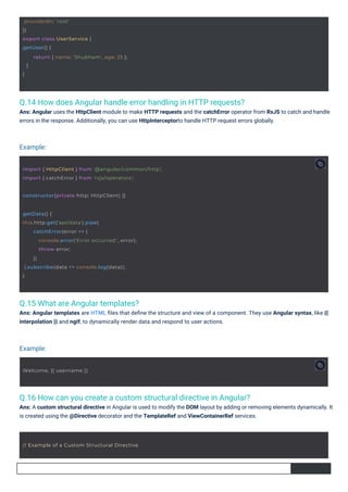 Infosys Angular Interview Questions PDF By ScholarHat | PDF