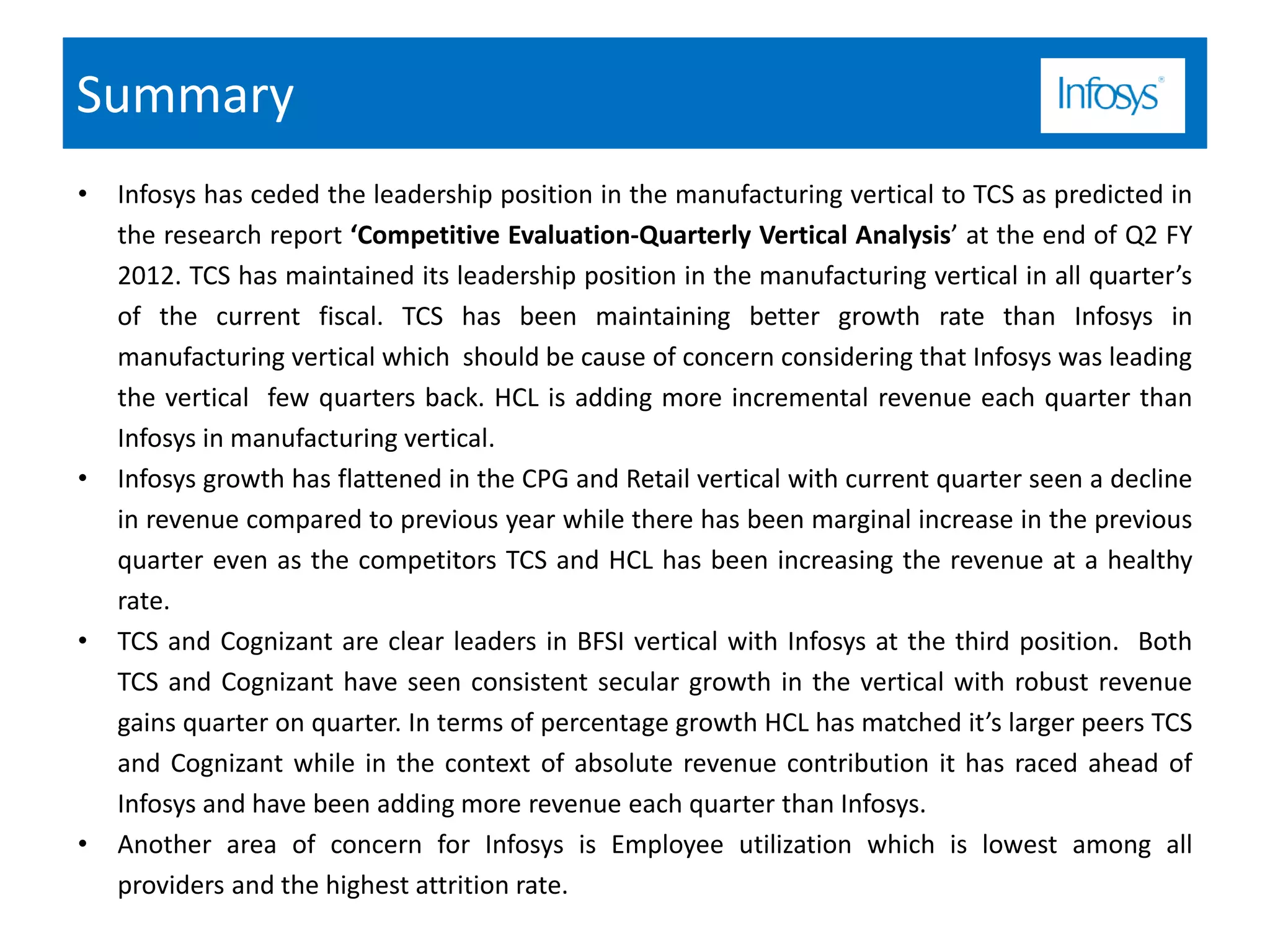 Infosys business performance analysis | PPT