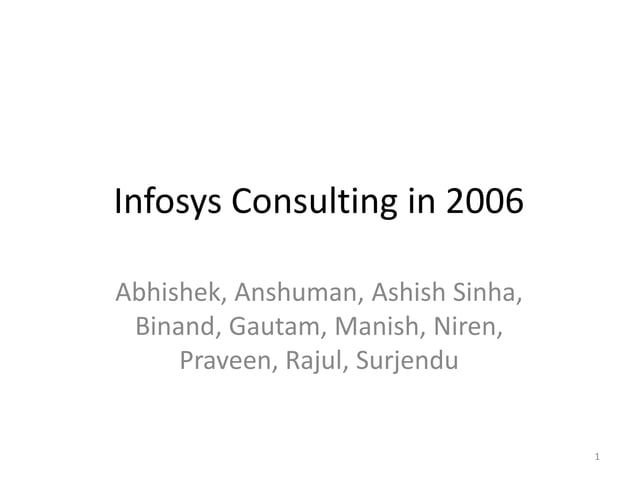 Infosys Consulting Strategy | PDF | Management Consulting Industry ...