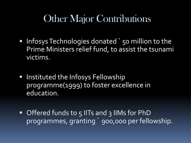 Infosys-corporate social responsibility | PPTX | Government Support and ...