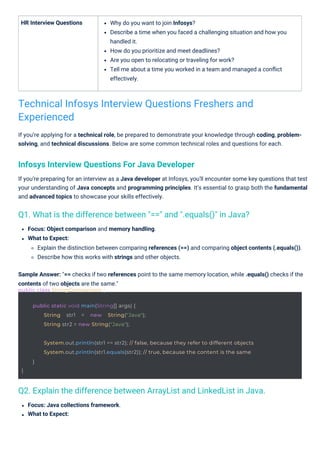 Infosys Interview Questions By ScholarHat | PDF