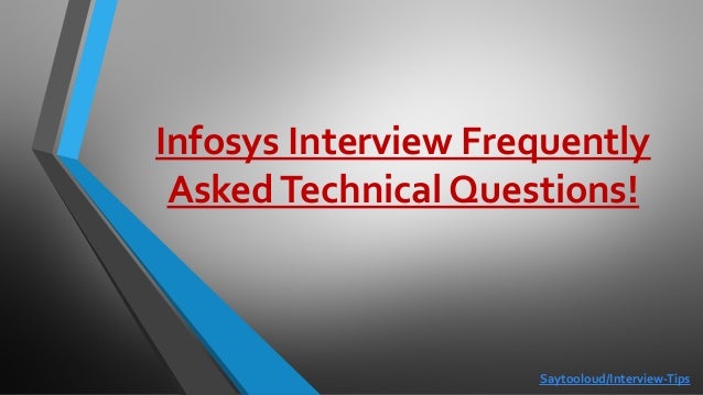 Infosys interview technical questions