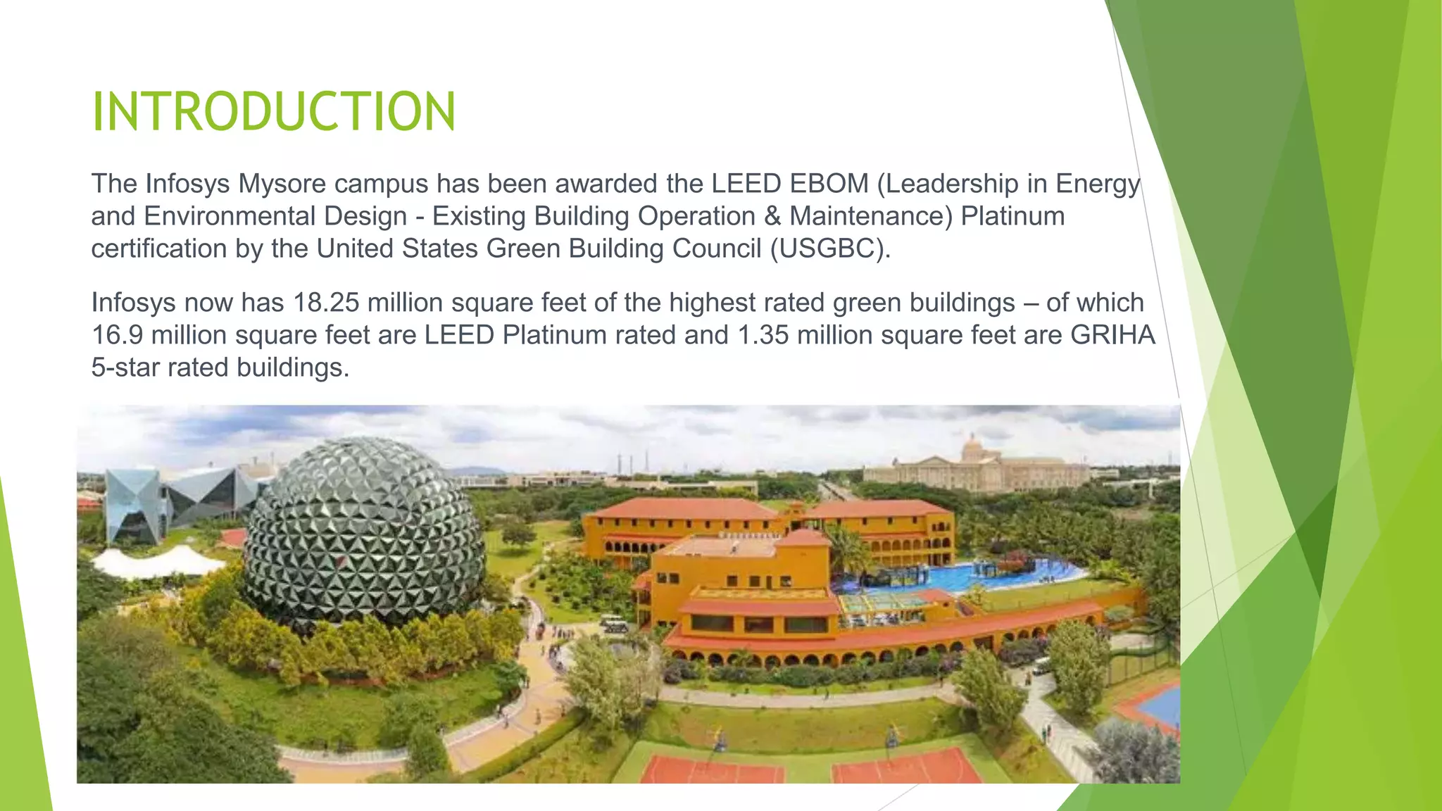 SUSTAINABLE BUILDING Infosys limited,mysore | PPTX