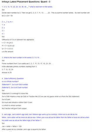 Infosys papers Aptitude Preparation | PDF