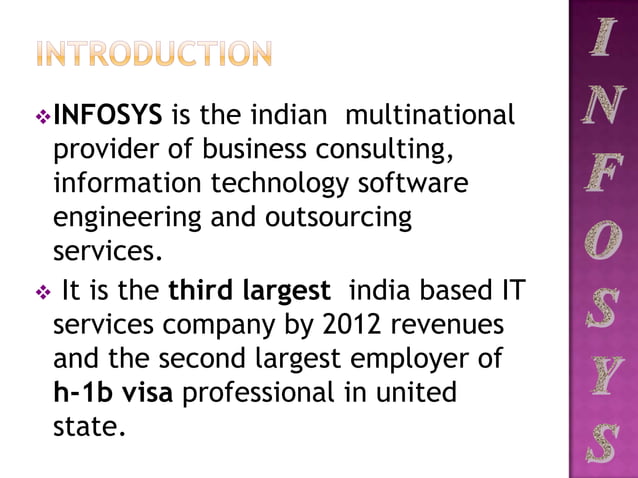 Infosys ppt. | PPTX | Information Services Industry | Industries