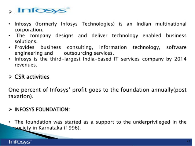 Infosys presentation | PPTX