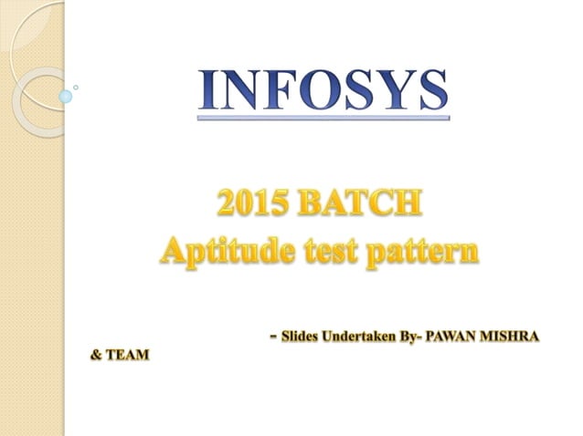 Infosys test pattern | PPTX