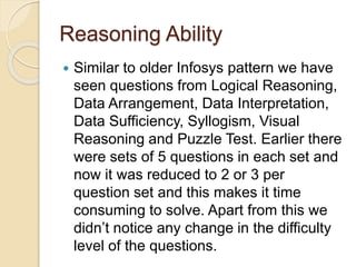 Infosys test pattern | PPTX