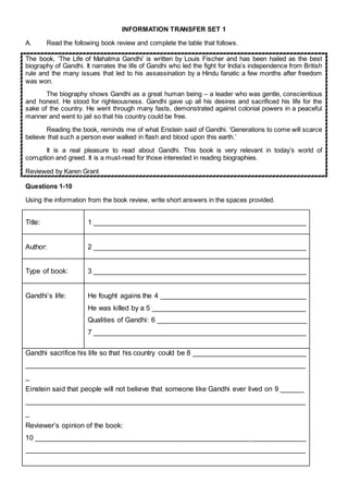 Info transfer analysis and samples | DOCX