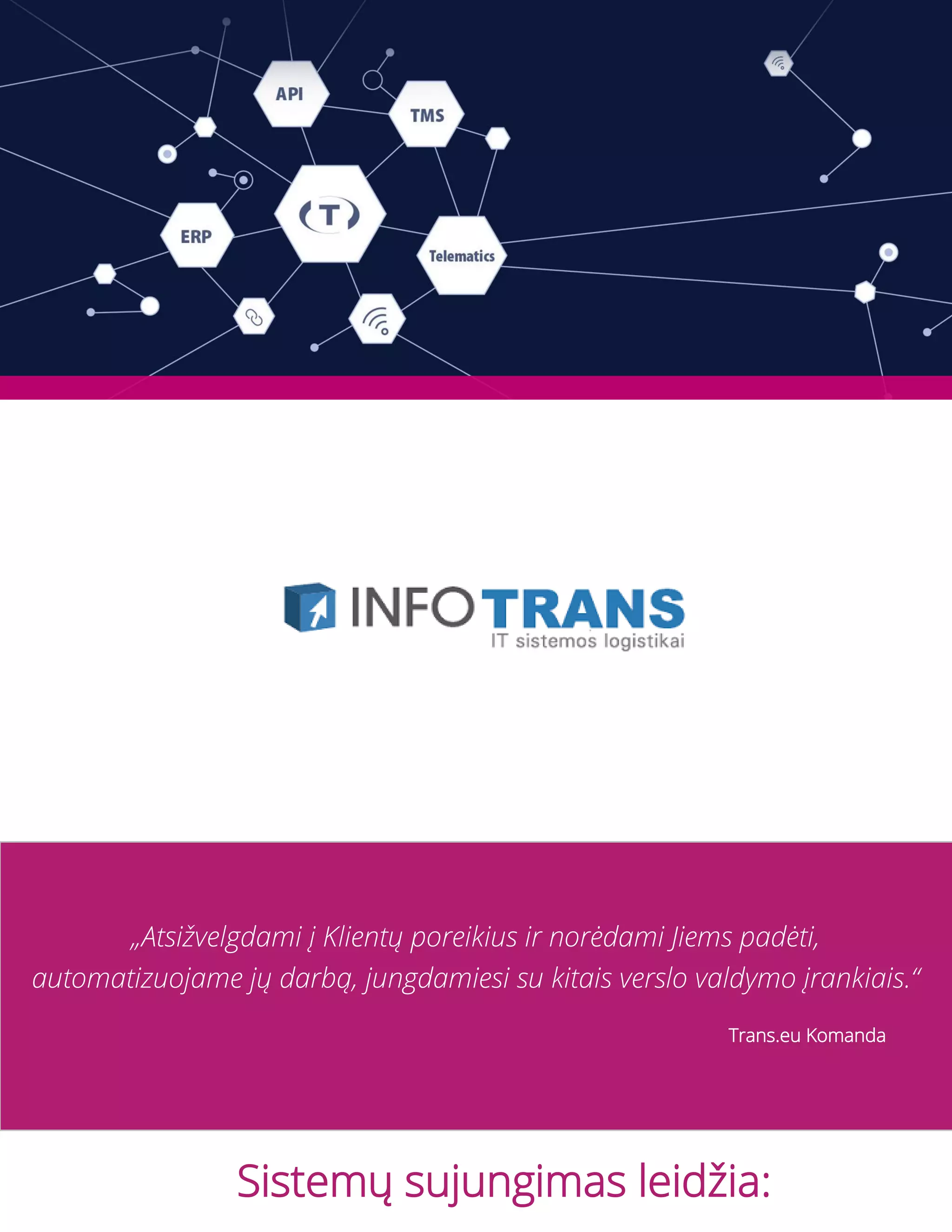 Infotrans sujungimas su Trans.eu