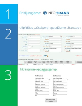Infotrans sujungimas su Trans.eu