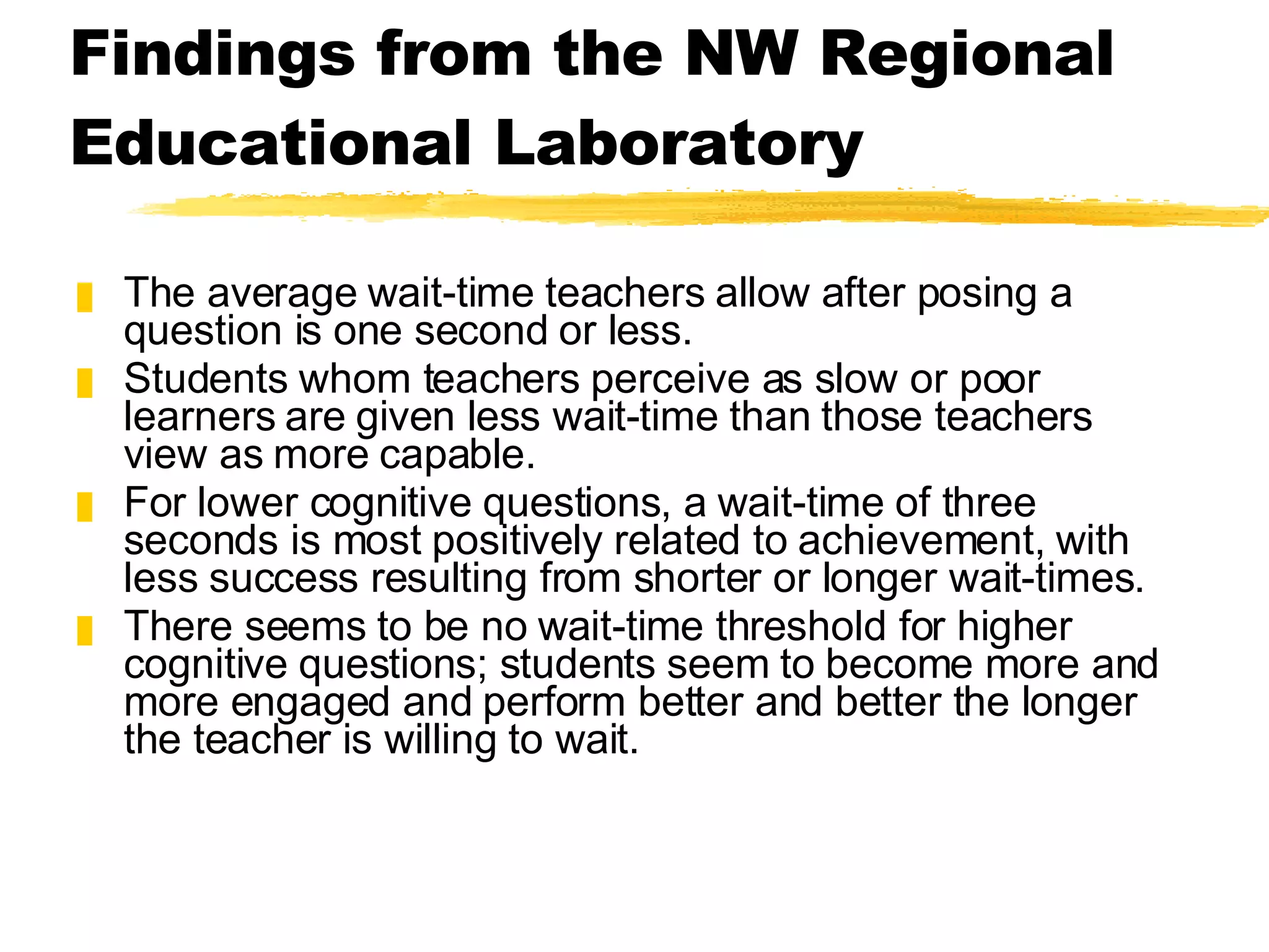 =Info Wait Time And Questioning | PPT