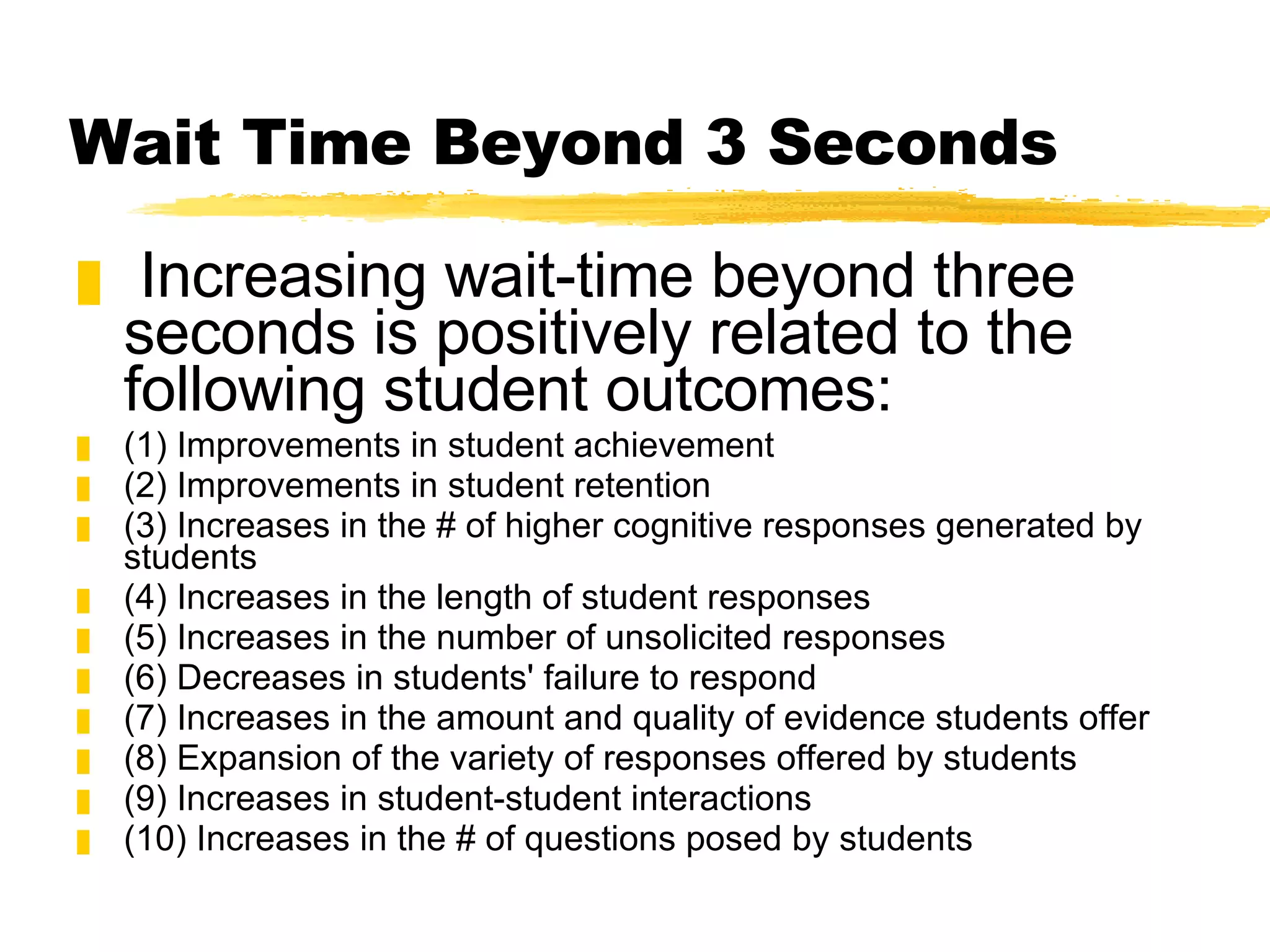 =Info Wait Time And Questioning | PPT