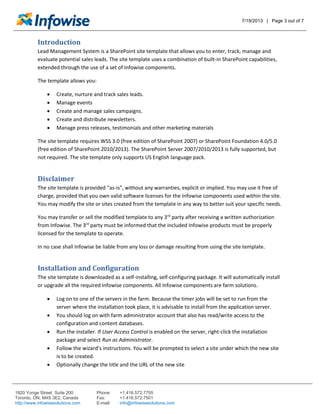 Infowise lead management system solution user guide | PDF