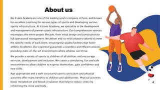 sports infrastructure company detail profile | DOCX