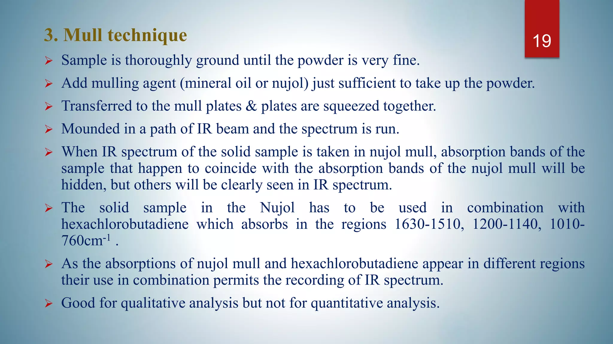 IR - Spectroscopy, theory, modes of vibration and sample handling. by ...