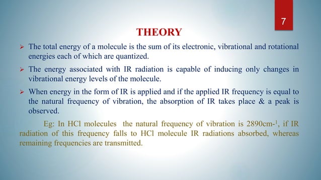 IR - Spectroscopy, theory, modes of vibration and sample handling. by ...