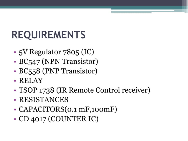 Infrared Remote Control Switch | PPTX
