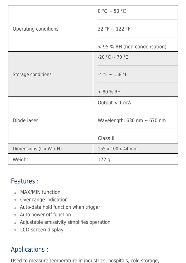 Infrared Thermometer Pdf Pdf