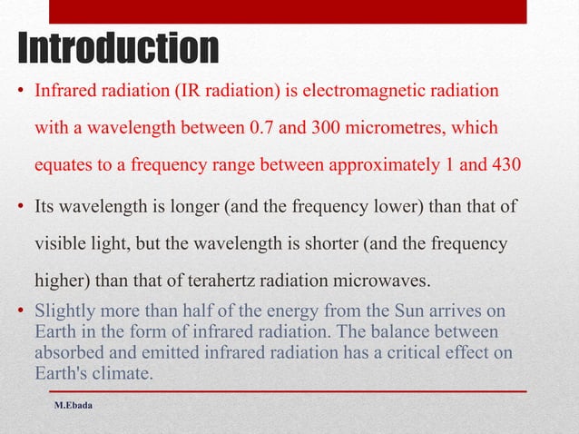 Infrared applications | PPTX | Chemistry | Science