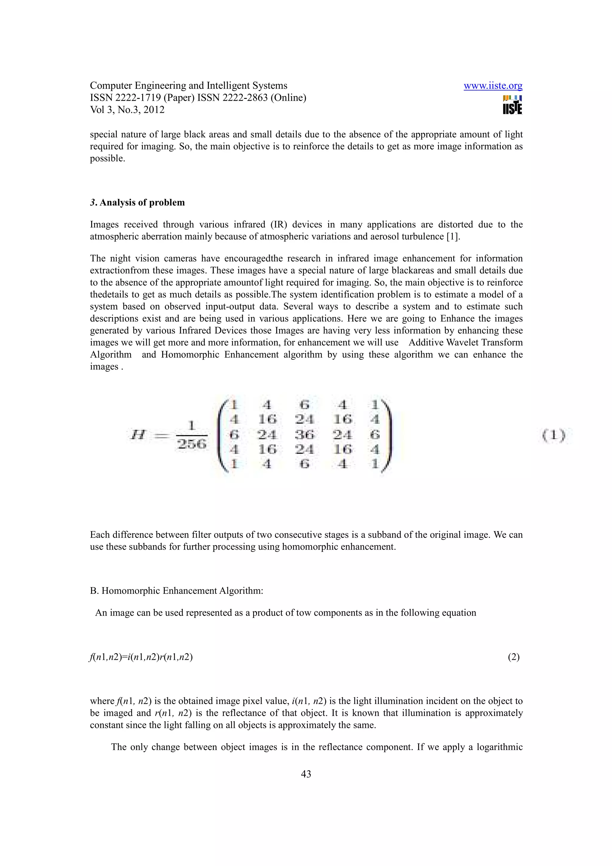 Infrared image enhancement using wavelet transform | PDF