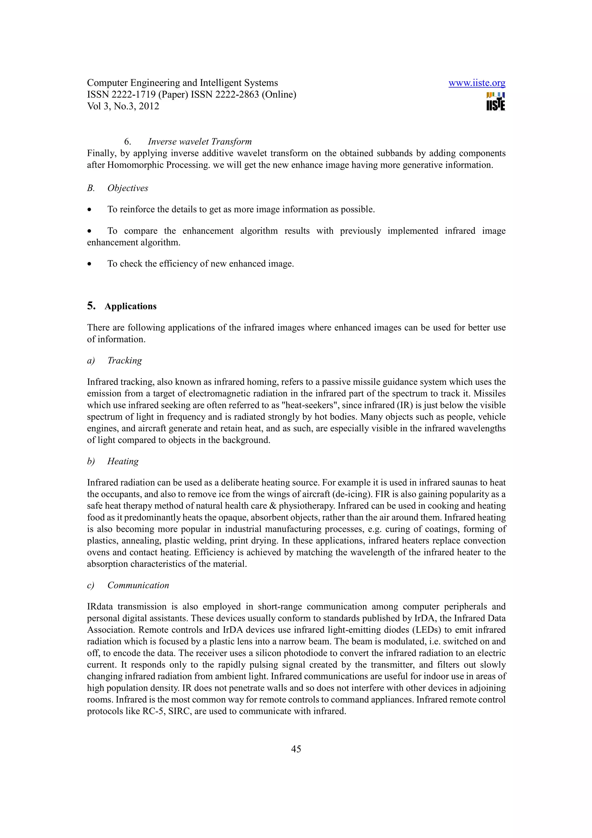 Infrared image enhancement using wavelet transform | PDF