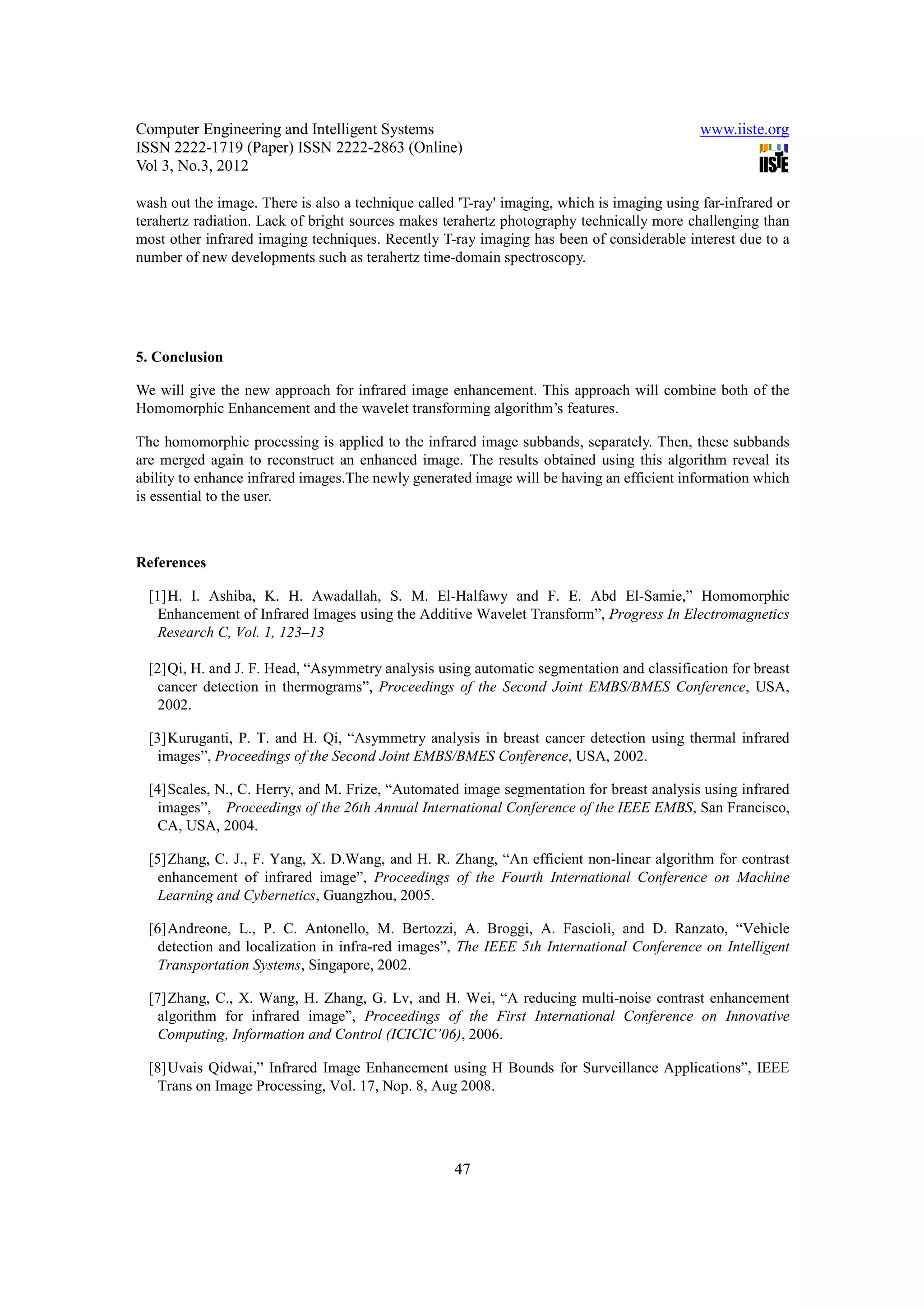 Infrared image enhancement using wavelet transform | PDF