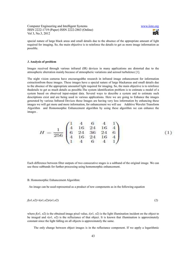 Infrared image enhancement using wavelet transform | PDF