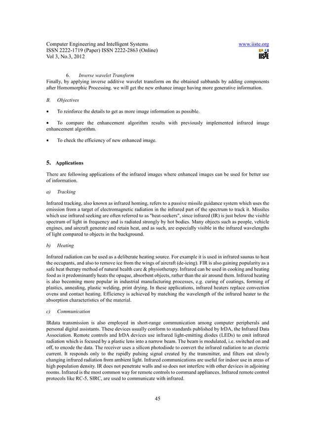 Infrared image enhancement using wavelet transform | PDF