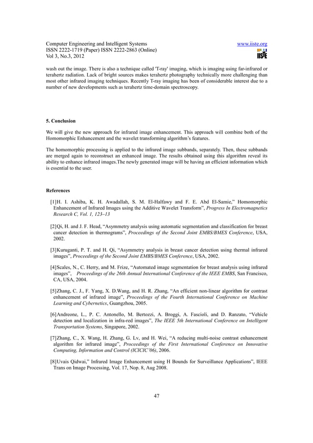 Infrared image enhancement using wavelet transform | PDF